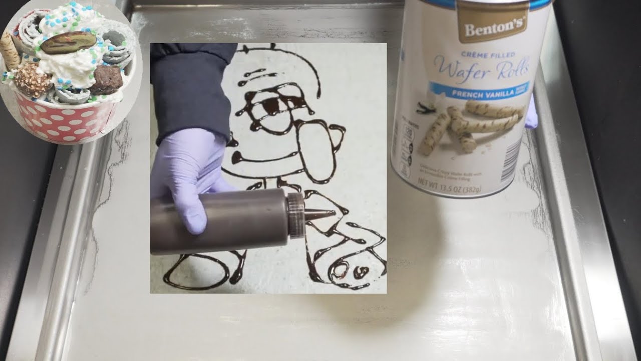 How to draw Squidward on ice cream rolls | Ice Cream | Ice Cream Fun ...
