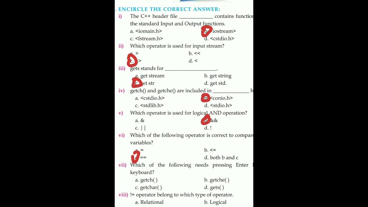 X Computer Science MCQs Chapter 3 Input/Output handling in C++ STB - YouTube