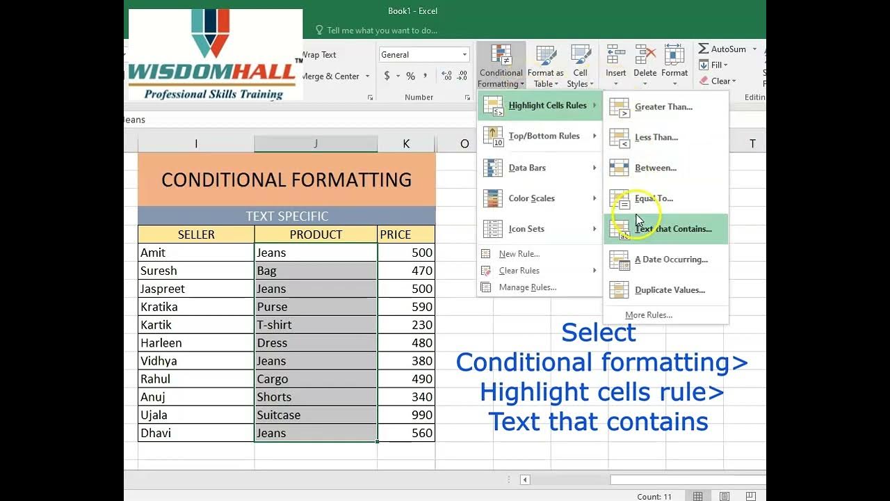 Unlock the Visual Power of Excel: Mastering Conditional Formatting for Text! - YouTube