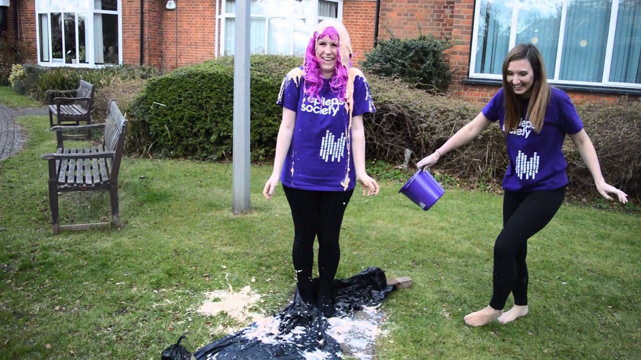Helen gets gunged for Purple Day 2015 - YouTube