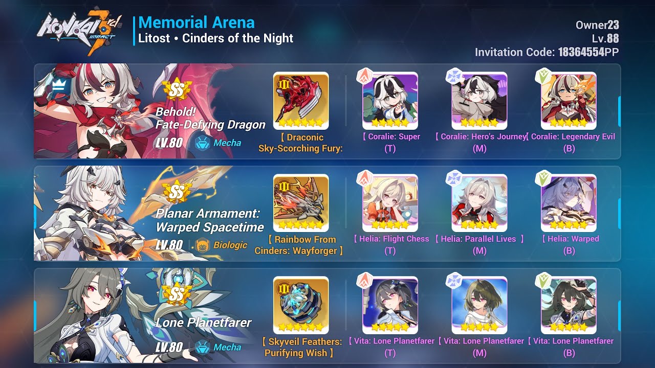 SSS Litost 47920 (39933) - SS+3 Dragon Coralie | Honkai Impact 3 ...