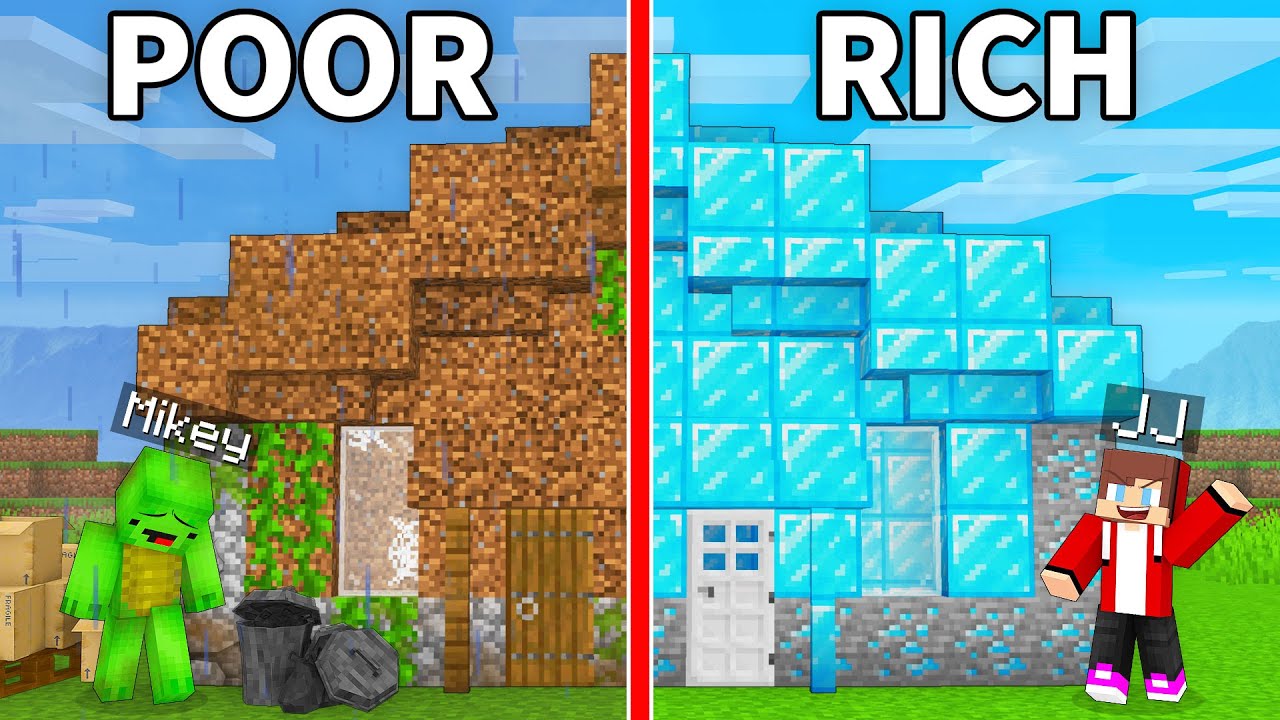 JJ's RICH Base vs Mikey's POOR Base UPGRADE Battle in Minecraft ...