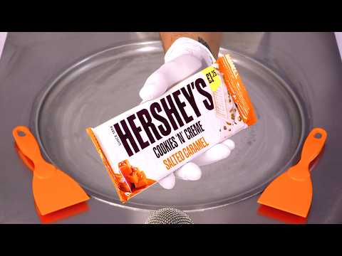 ASMR | How to make Hershey's Cookies 'N' Creme Salted Caramel - Ice Cream Rolls (no talking)