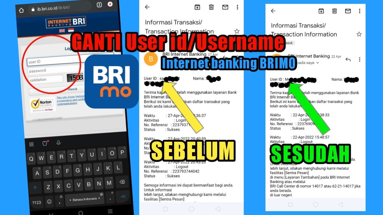 Cara Ganti User id internet banking bri/Brimo - YouTube
