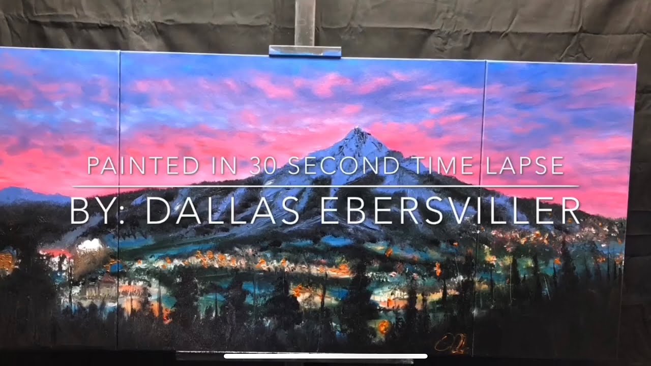 “Mountain Town” - 20”x44” Triptych Oil Painting Timelapse by Dallas ...