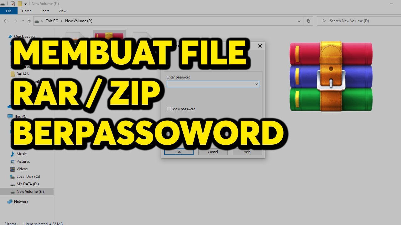 Cara Membuat FIle Rar Berpassword - YouTube