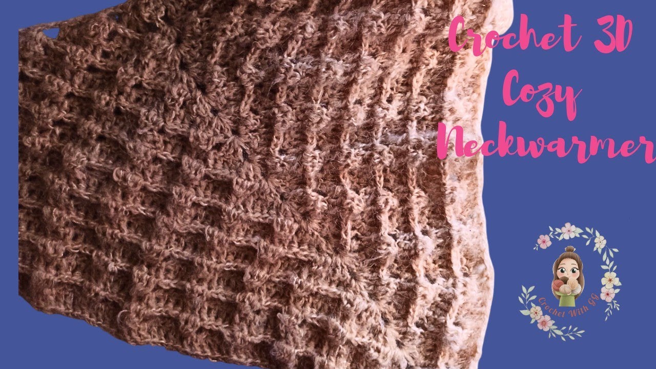 Crochet 3D Cozy Neckwarmer/ Crochet 3D Triangle Shawl Only 2 Rows ...