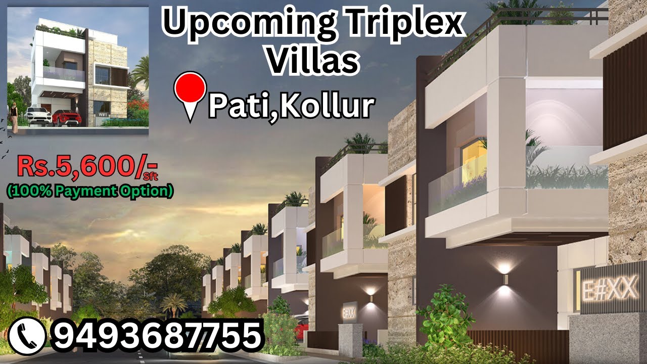 Upcoming Villas Projects || Triplex Villas || 22Acres || Rs.5,600/ Sft || Pati , Kollur ...