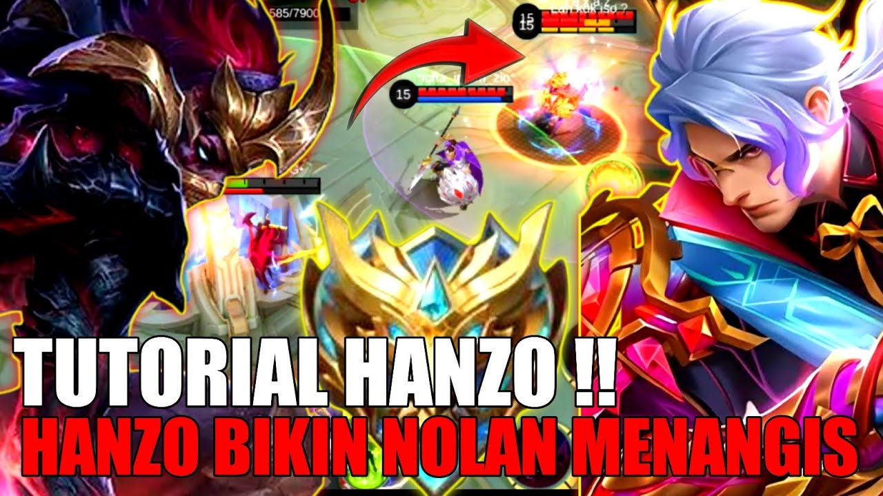 TUTORIAL BERMAIN HANZO DI RANK HONOR LAWAN NOLAN ‼️ BUILD HANZO ...