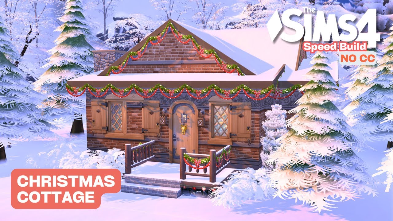Tiny Christmas Cottage || Sims 4 || Speed Build || No CC - YouTube