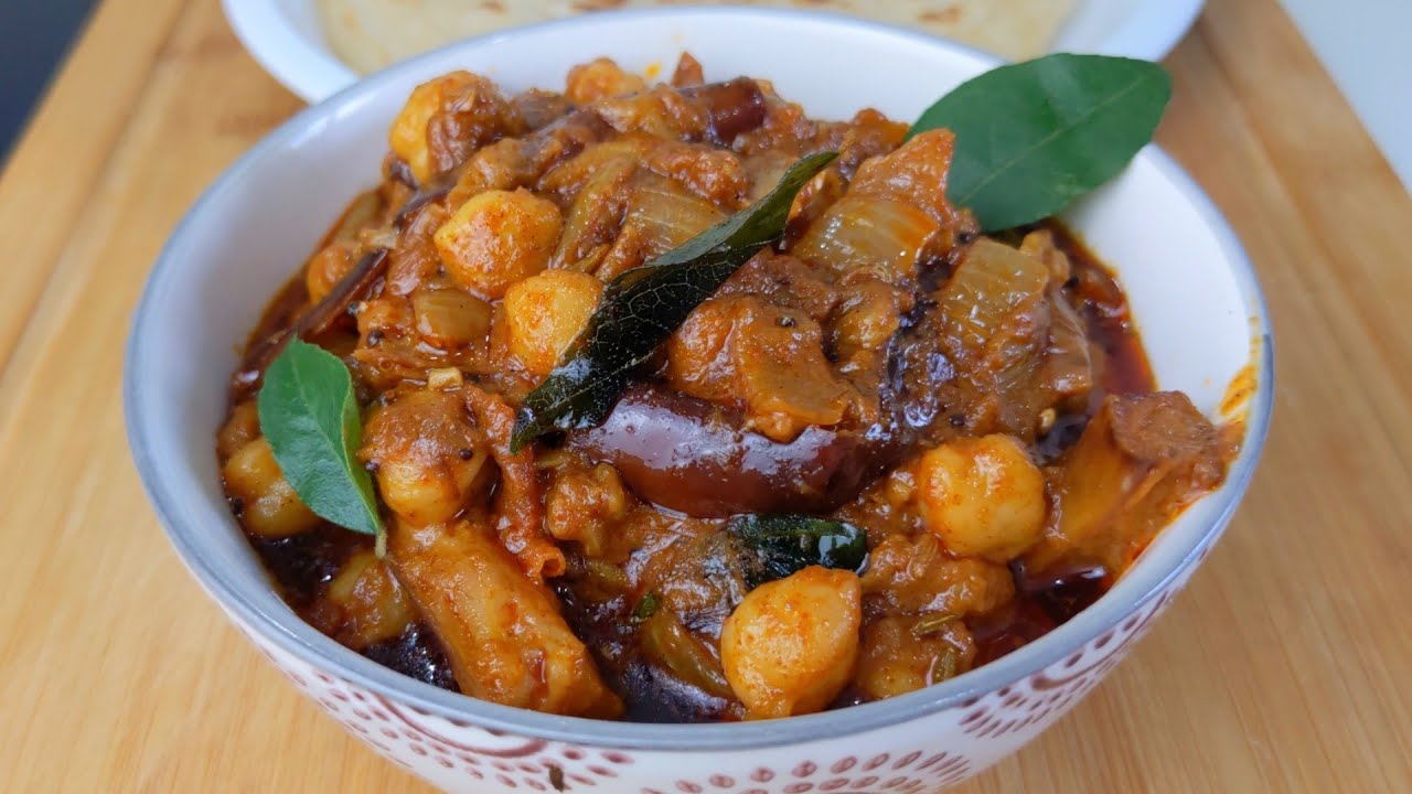Jaffna special brinjal fry with chickpeas curry | Jaffna foods |sri ...