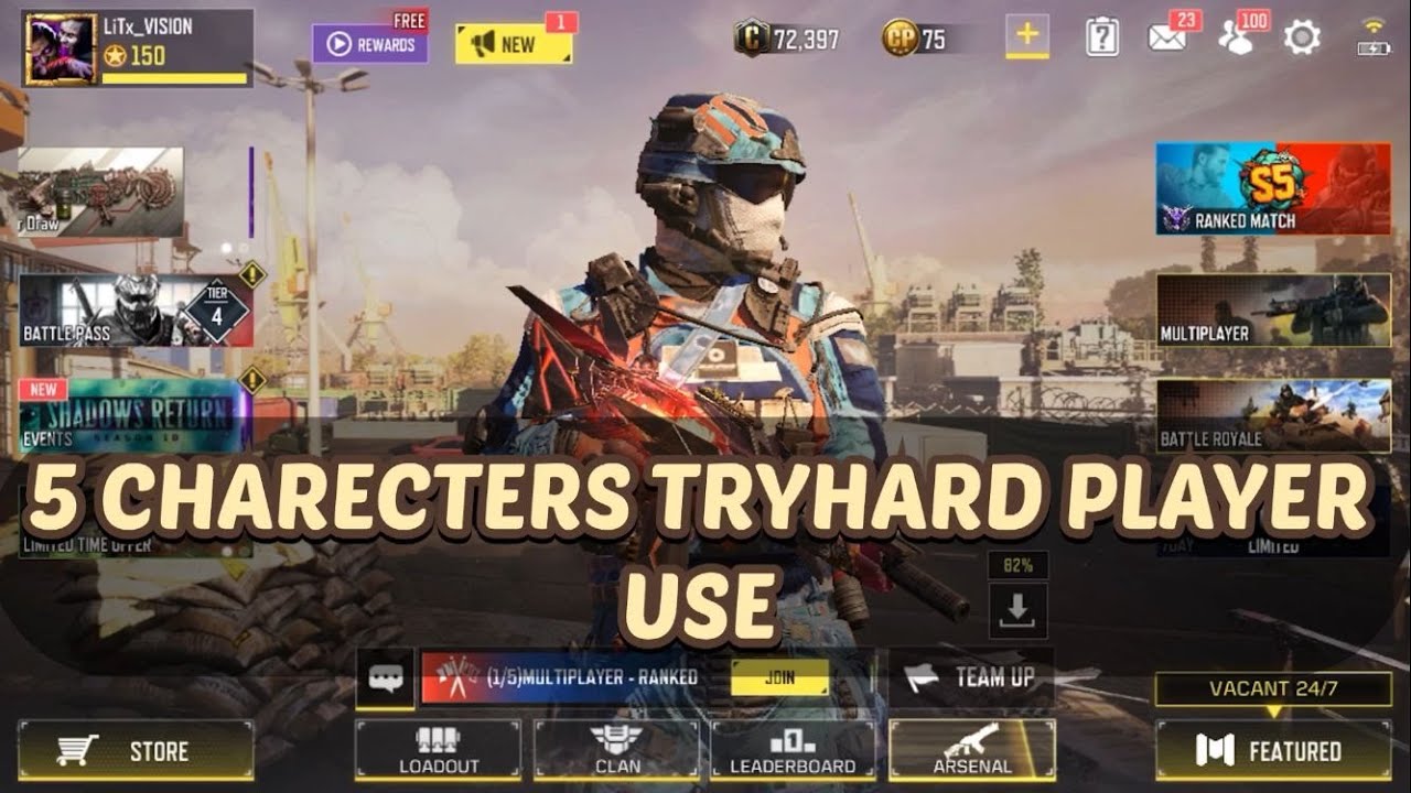 5 Characters TryHard Players use in CODM - YouTube