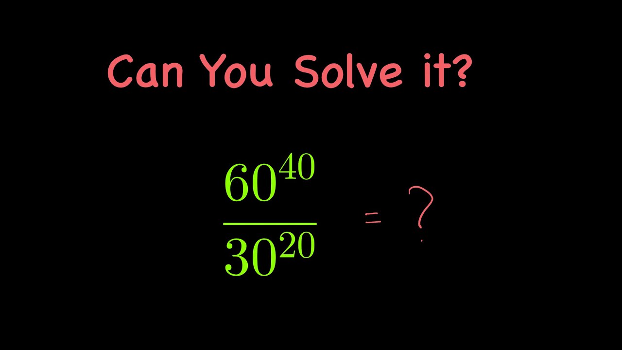 Nice Exponent question Can You Solve it without Calculator ? - YouTube