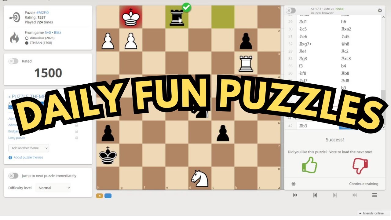 I need to improve skills on puzzles ♟️ Chess Exercise Gameplay - YouTube