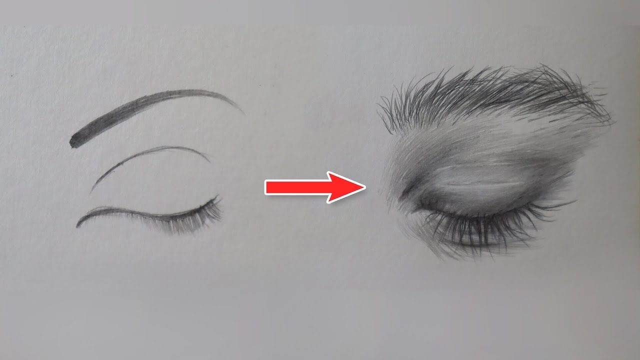Basic to Realistic EYE Drawing just in 10 Minutes (Using only 1 pencil ...