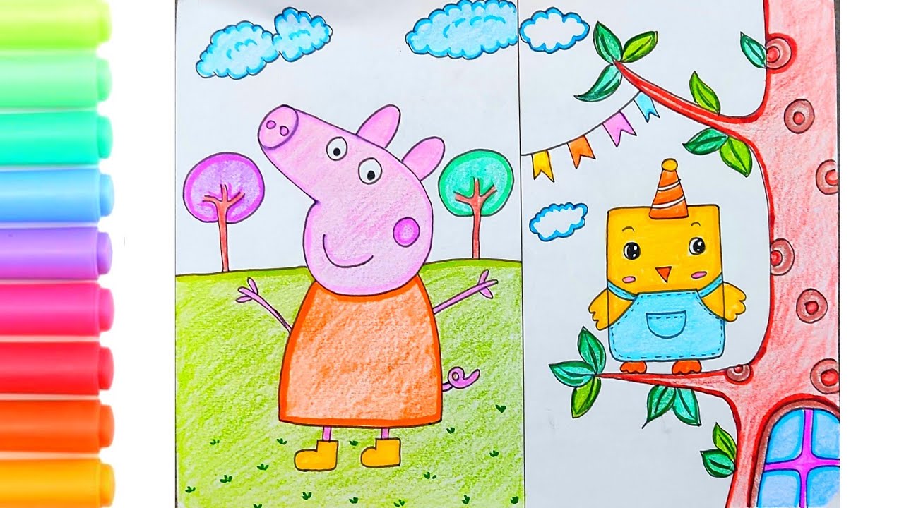 How to draw Pappa pig 🐷 Drawing #Birddrawing #kidsdrawing #bacho_ki ...