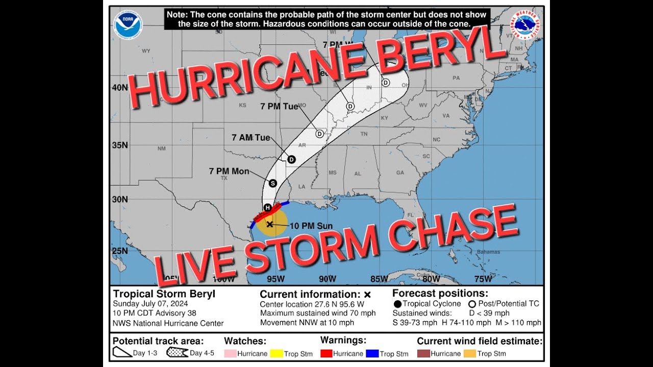 🔴LIVE Storm Chaser - Hurricane Beryl - Texas Landfall - YouTube