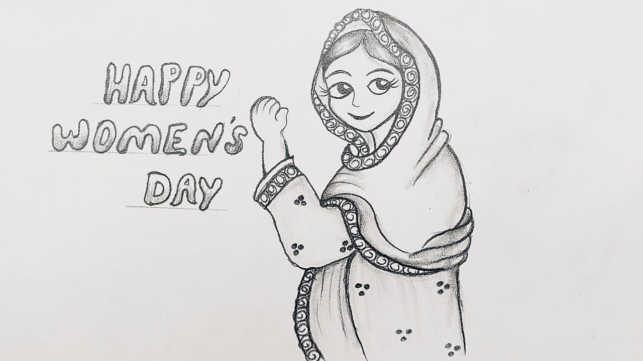 Happy Women's Day Pencil Drawing || World International Women's Day ...