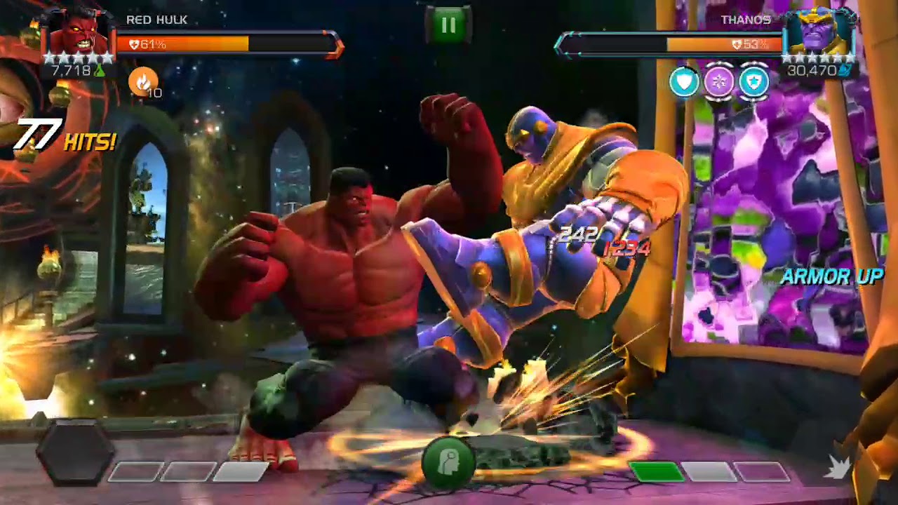 Mcoc Thanos Destroyed By Red Hulk - YouTube