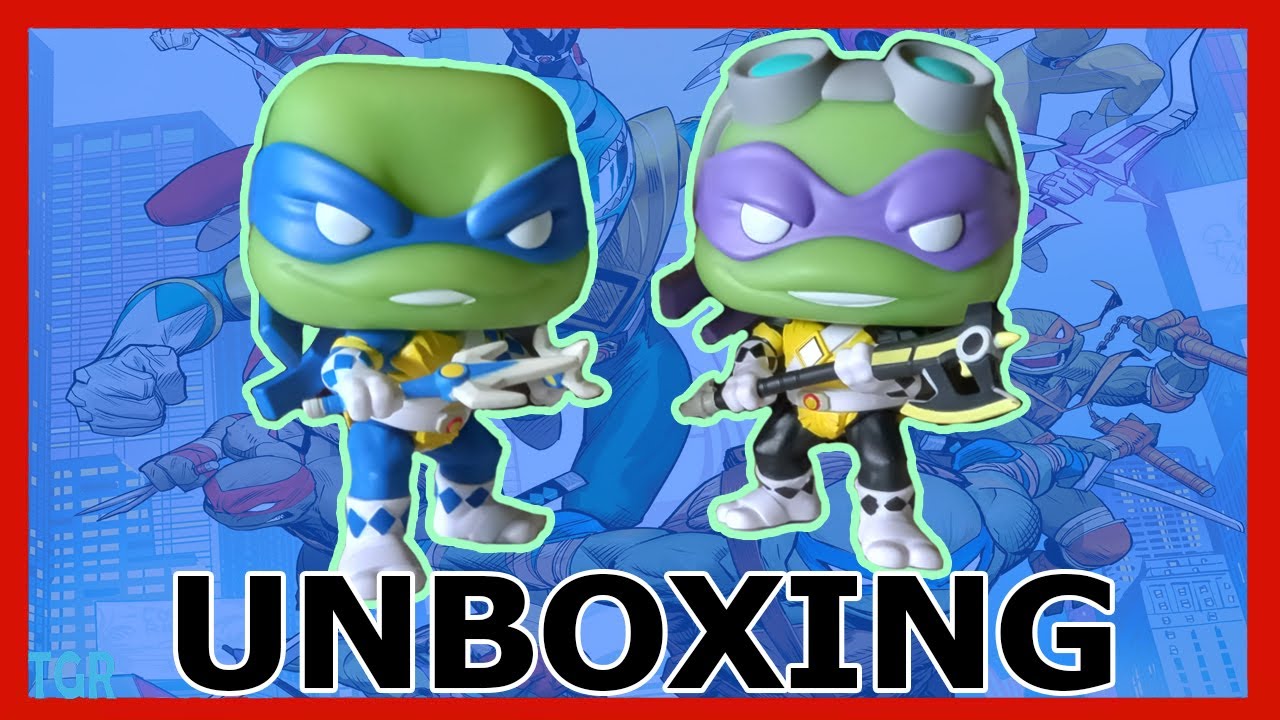 ninja turtles power ranger funko pops unboxing - YouTube