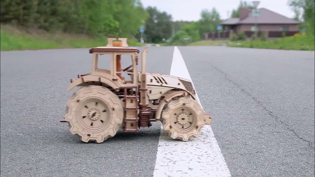 Деревянный заводной 3D-конструктор «Трактор» - YouTube