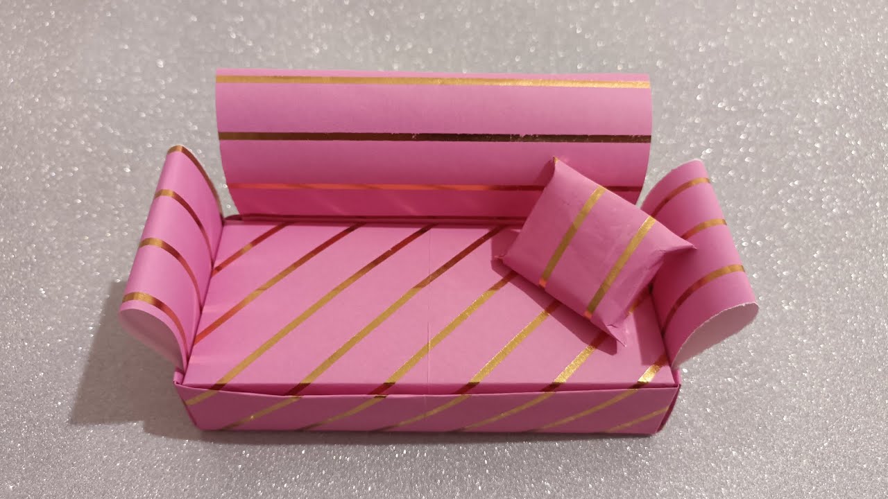 how to make a paper sofa / sofa origami tutorial - YouTube