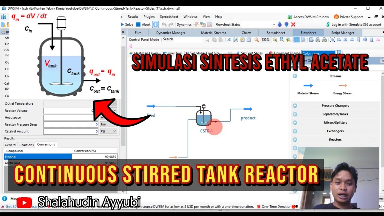 DWSIM Bagian 5: Produksi Etil Asetat Menggunakan Continuous Stirred ...