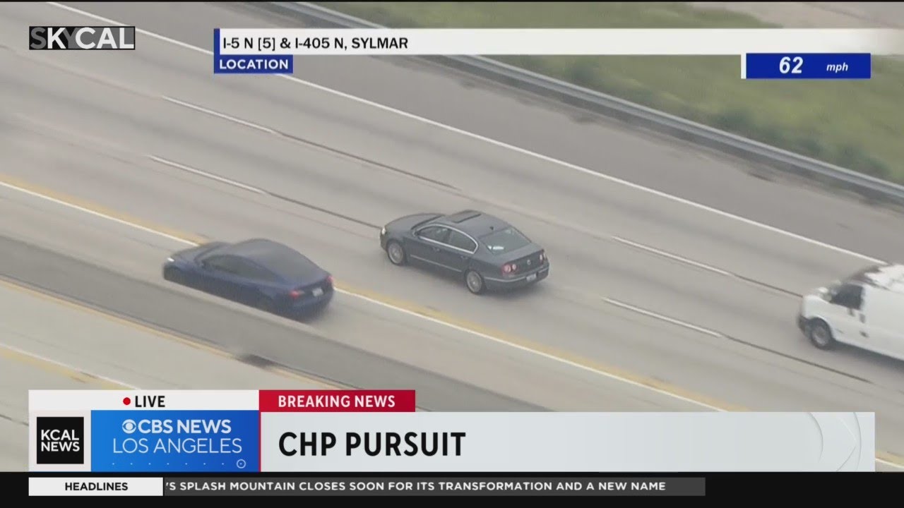 Officers deploy spike strip during pursuit on I-5 Freeway - YouTube