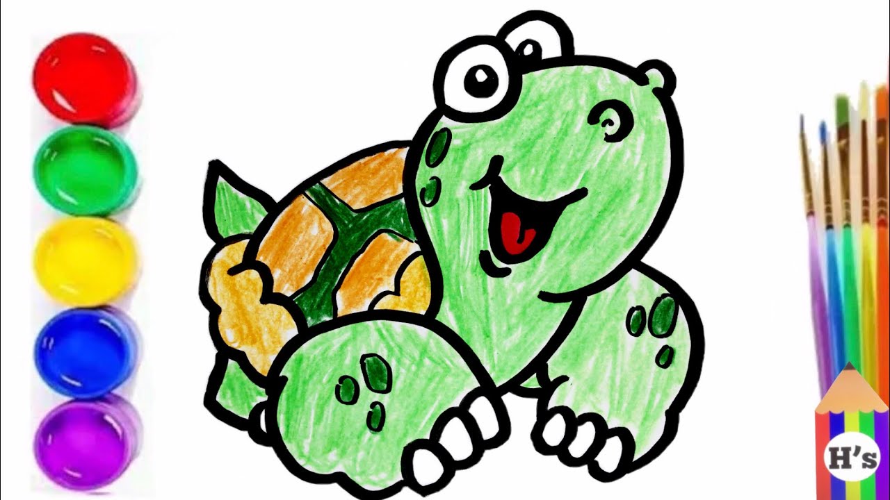 Drawing a Cute Turtle for Tartarugas Mediterraneas e Cagados - YouTube