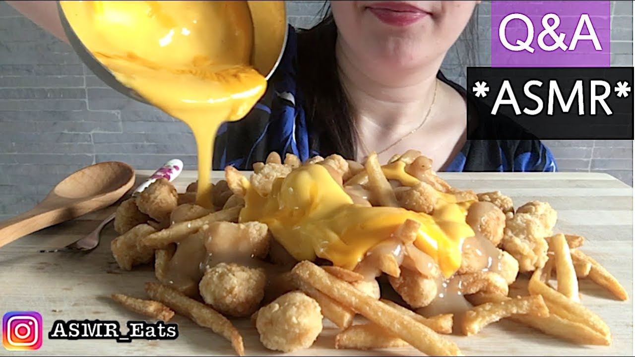 Q&A - ASMR CHEESY KFC POPCORN CHICKEN & GRAVY FRIES - YouTube