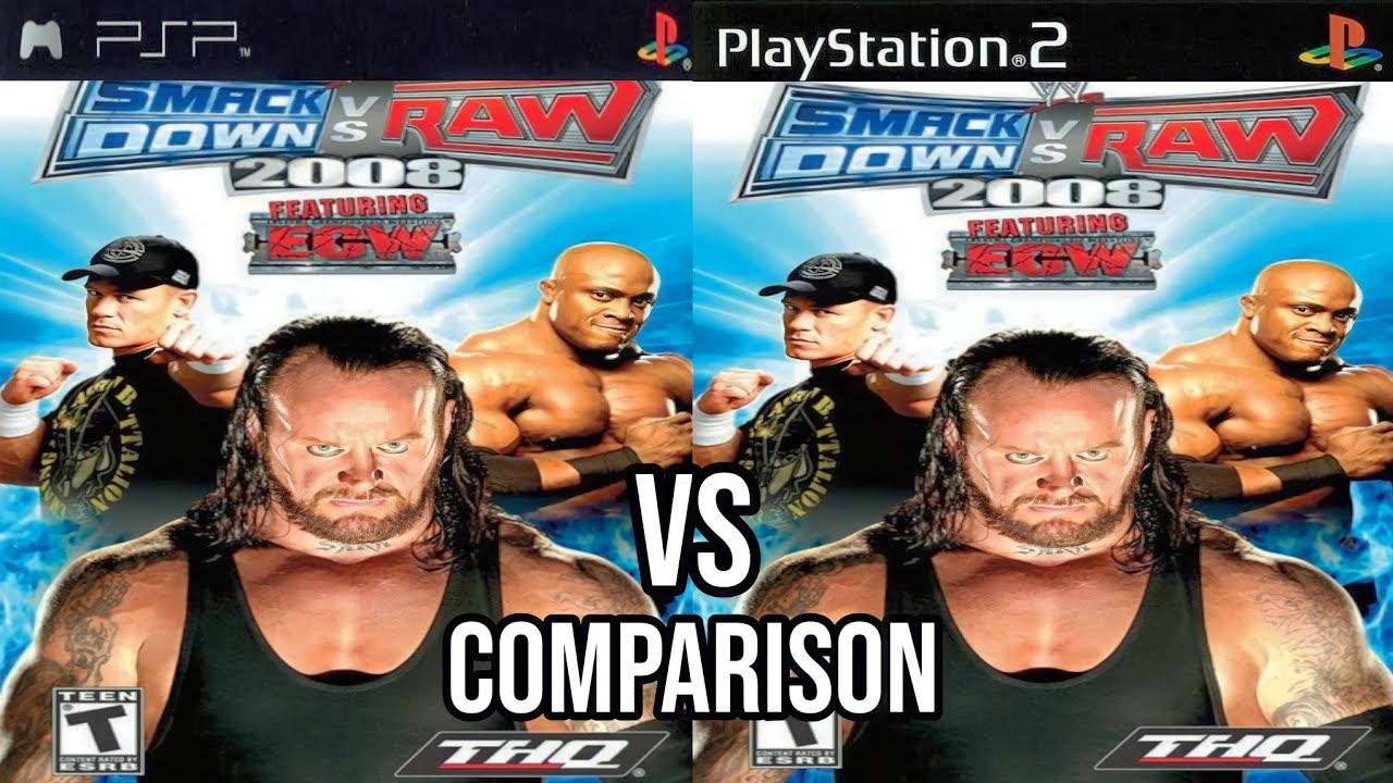 Smackdown vs Raw 2008 PSP Vs PS2 - YouTube