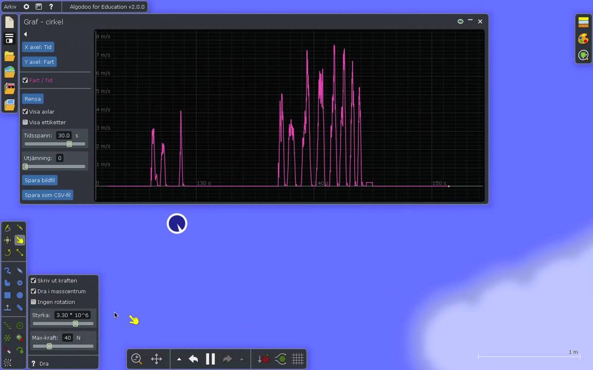 Algodoo - Drag tool and graphs - YouTube