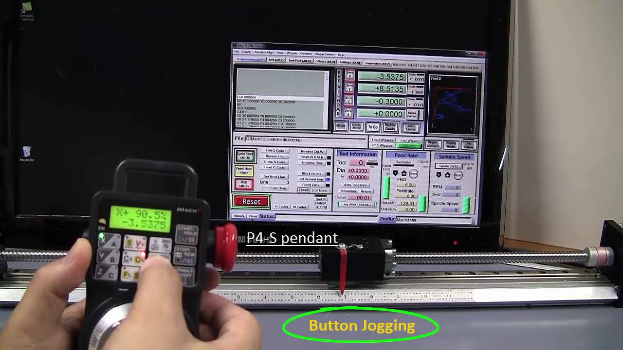 VistaCNC iMach3 CNC Control Pendant with Mach3 - YouTube