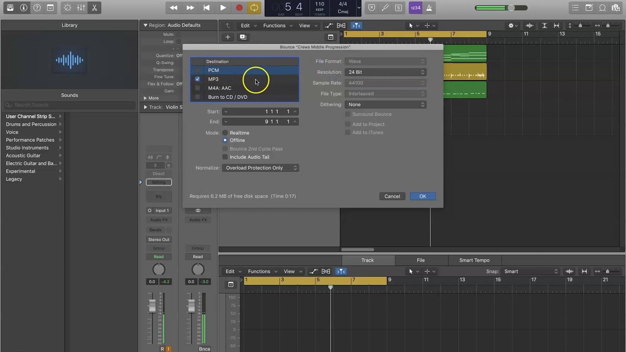 How to turn a Logic Pro X project in to an MP3 - YouTube