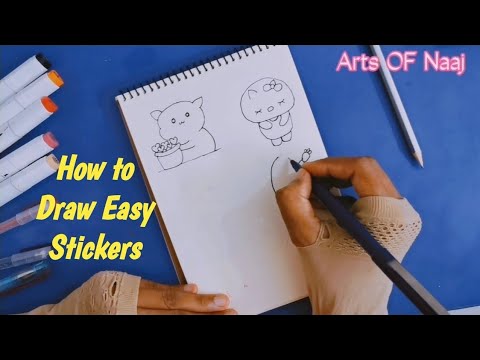 Easy Sticker Drawing | Stickers | DIY Sticker | How to Draw Stickers ...