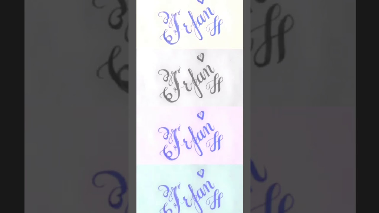 Irfan name calligraphy - YouTube