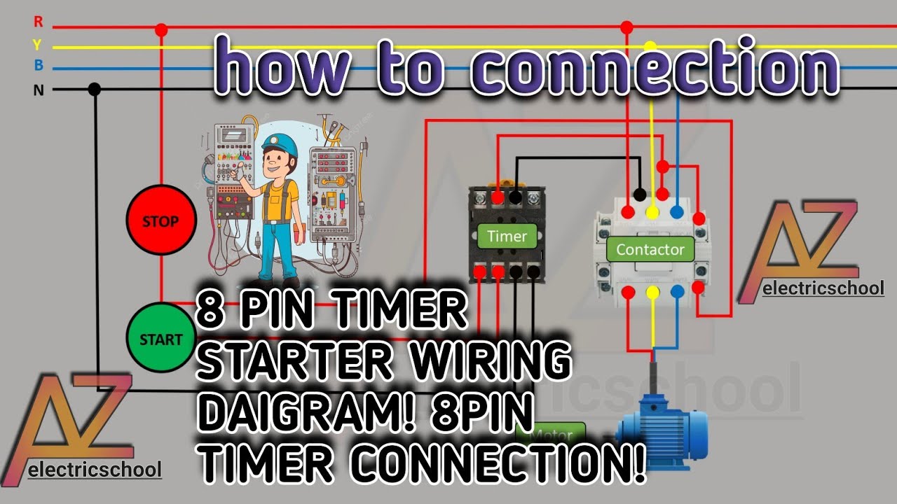 8 PIN TIMER STARTER WIRING DIAGRAM! 8 PIN TIMER CONNECTION! | 8 পিন ...