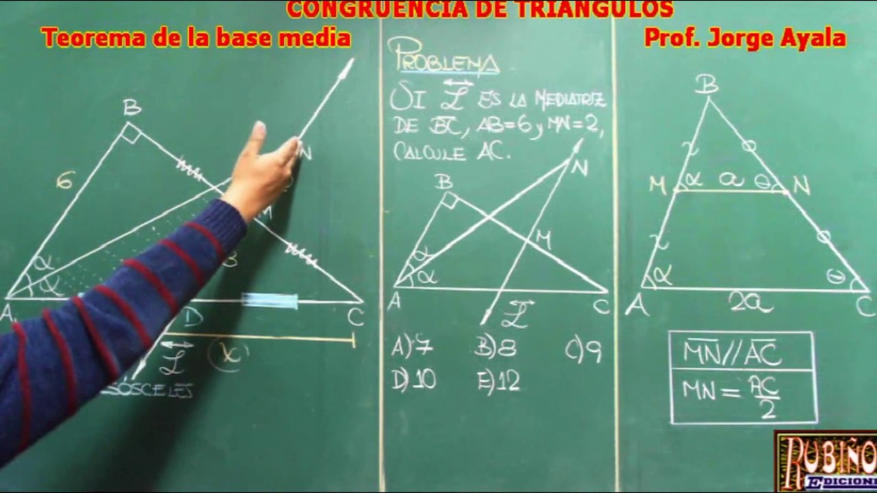 Congruencia de Triángulos Teorema de la Base Media de un Triángulo ...