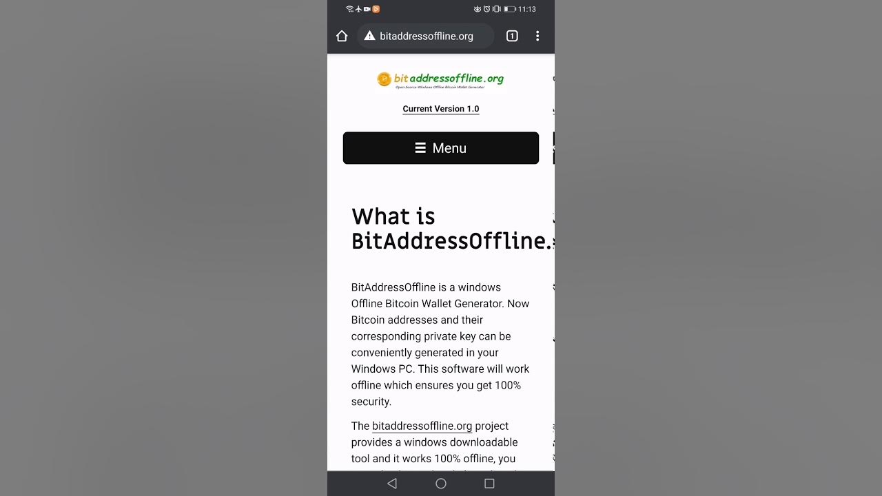 Bitaddress offline tool from bitaddressoffline.org - YouTube