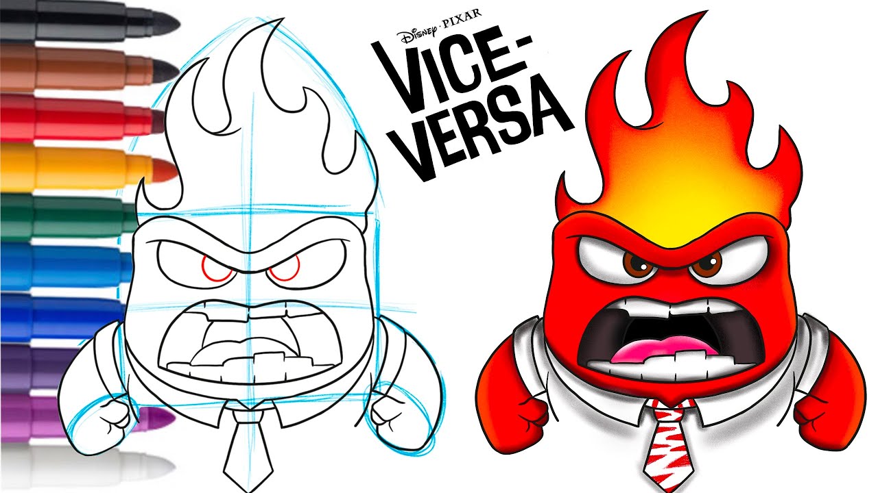 Comment apprendre à dessiner COLÈRE / VICE VERSA 2 étape par étape ...
