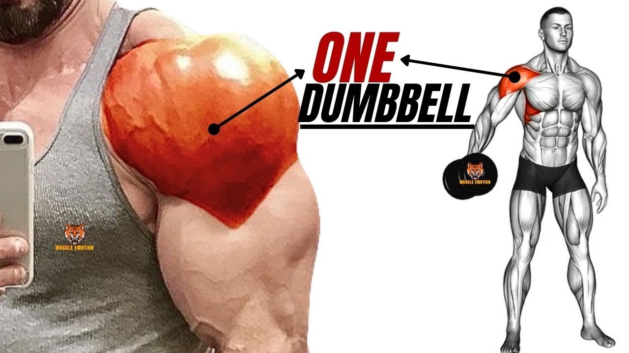 12 best shoulder workout with ONE DUMBBELL ONLY at home or at gym - YouTube