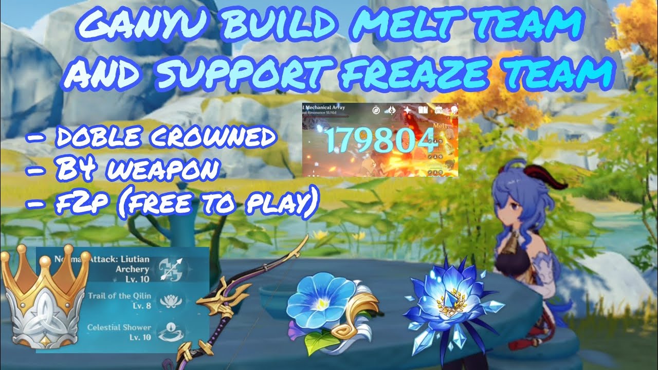 genshin impact - ganyu build doble crowned melt team & support freaze ...