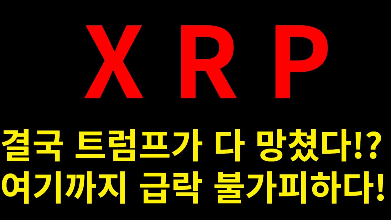 Xrp 트럼프가 망쳤다여기까지 급락 불가피리플 엑스알피 리플 Etf리플 업비트xrp 강석 Xrp 차트xrp