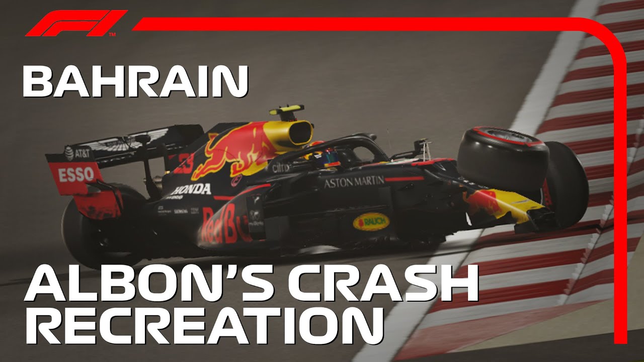 ALEX ALBON BAHRAIN CRASH RECREATION! F1 2020 GAME - YouTube