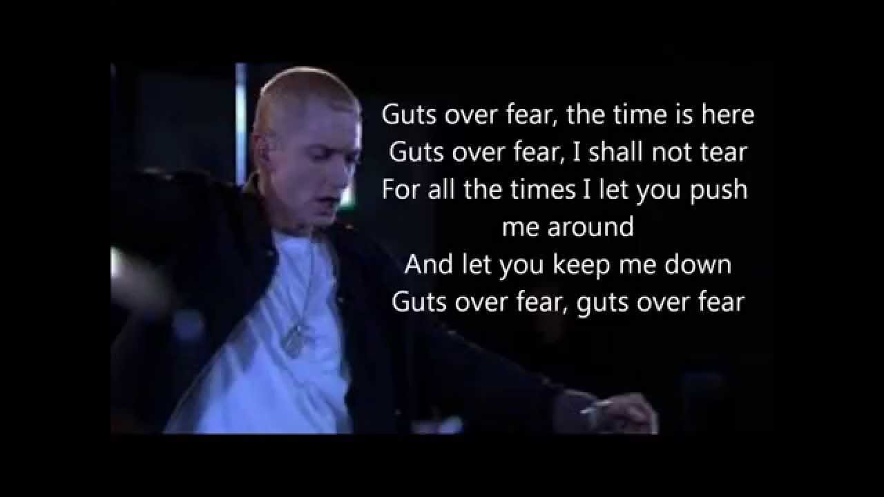 Eminem - ‘Guts Over Fear’ Ft. Sia (Lyrics On Screen) HD. - YouTube