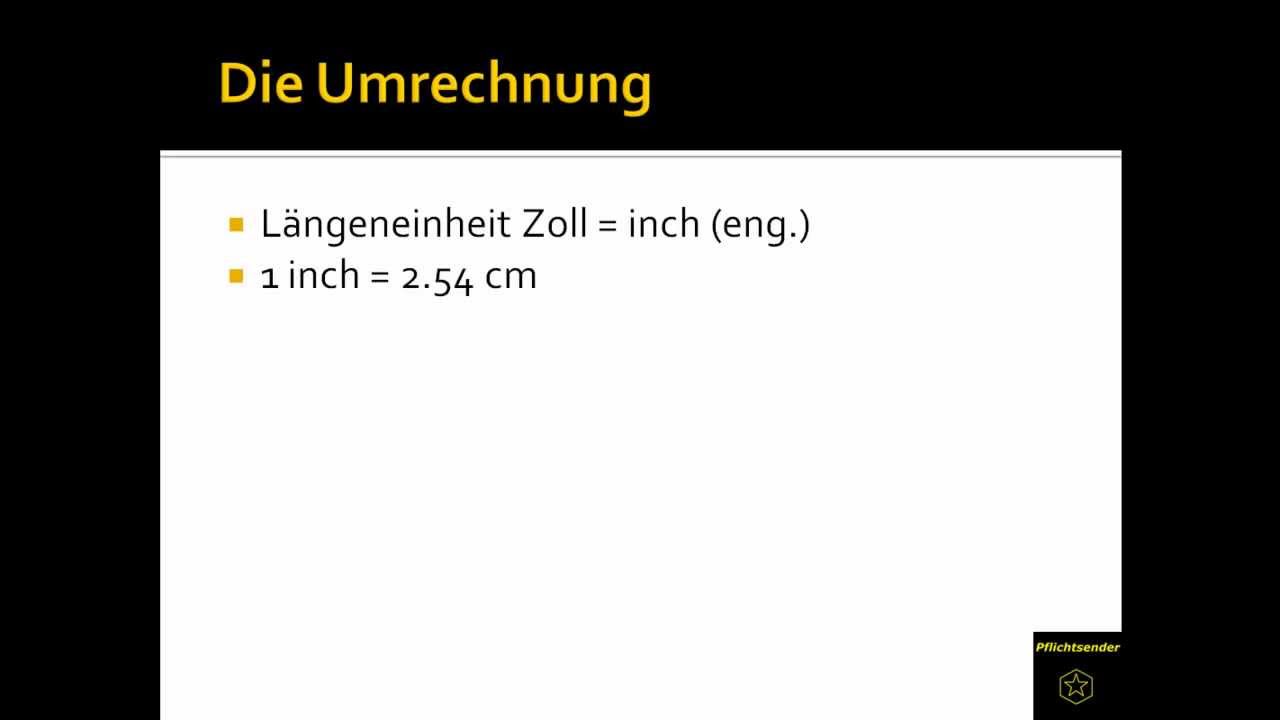 In Zoll In Inch Umrechnen YouTube