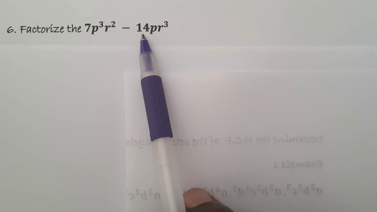 Factorizing Algebraic Expressions - YouTube