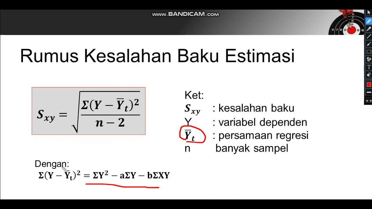 Mudah menghitung kesalahan baku taksiran dengan rumus manual - YouTube