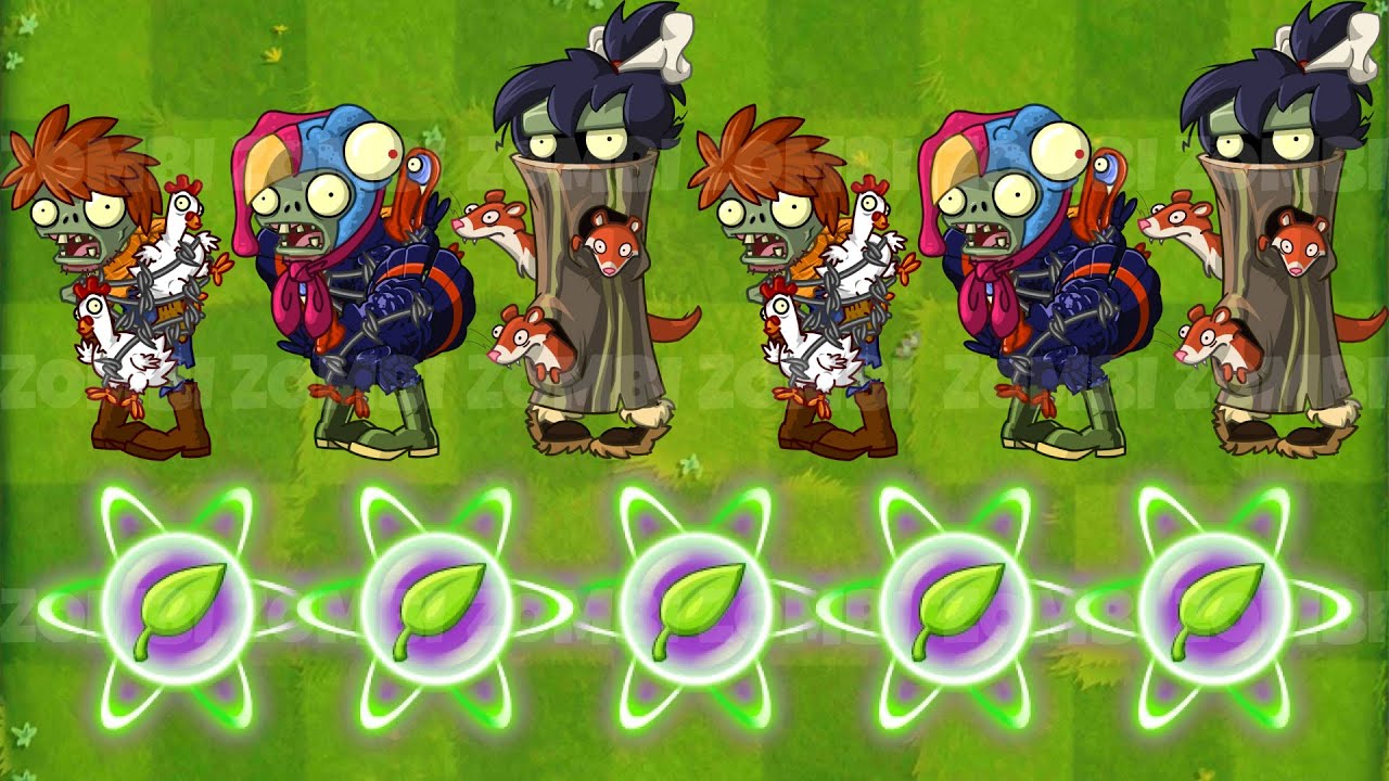 PVZ 2 Plants With 5 Plant Food VS Chicken Wrangler + Turkey Wrangler ...