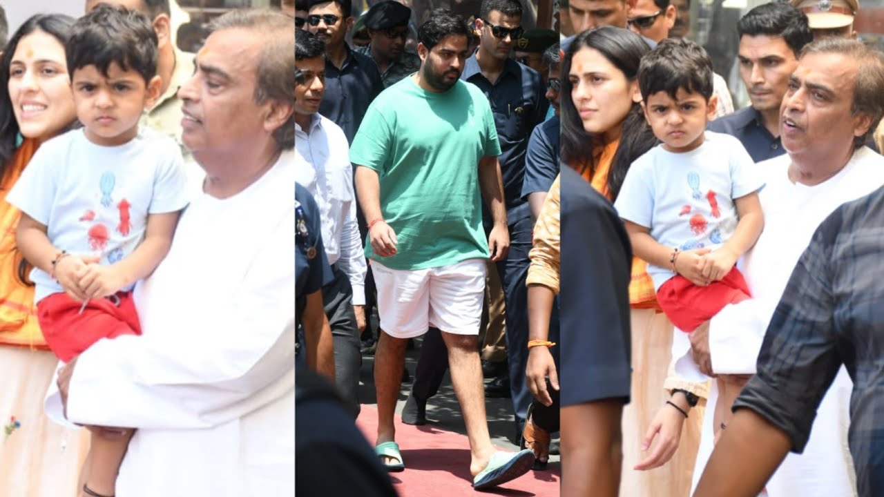 Mukesh Ambani, Akash Ambani, Prithvi Ambani & Shloka Mehta Visited ...